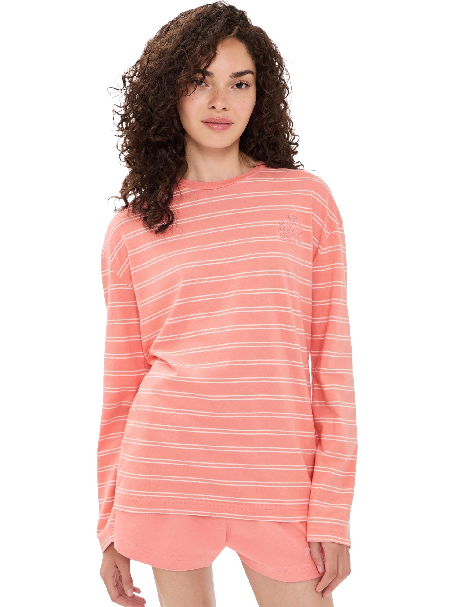 SPORTY & RICH Sporty & Rich Striped Crewneck Long Sleeve Tee